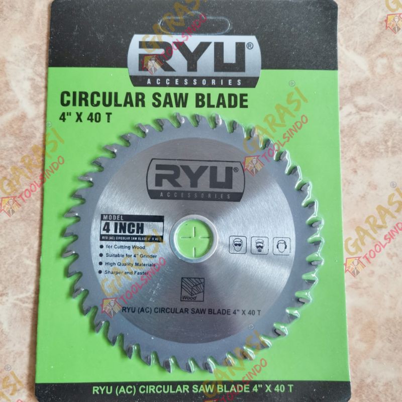 Jual mata circular saw blade RYU 4 inch 40T mata gerinda potong kayu 4 ...