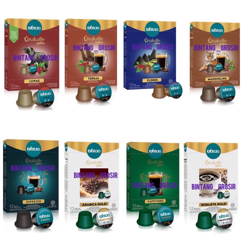 Jual Excelso Unakafee Capsule 12 kapsul / Kopi / Excelso / Unakafee ...