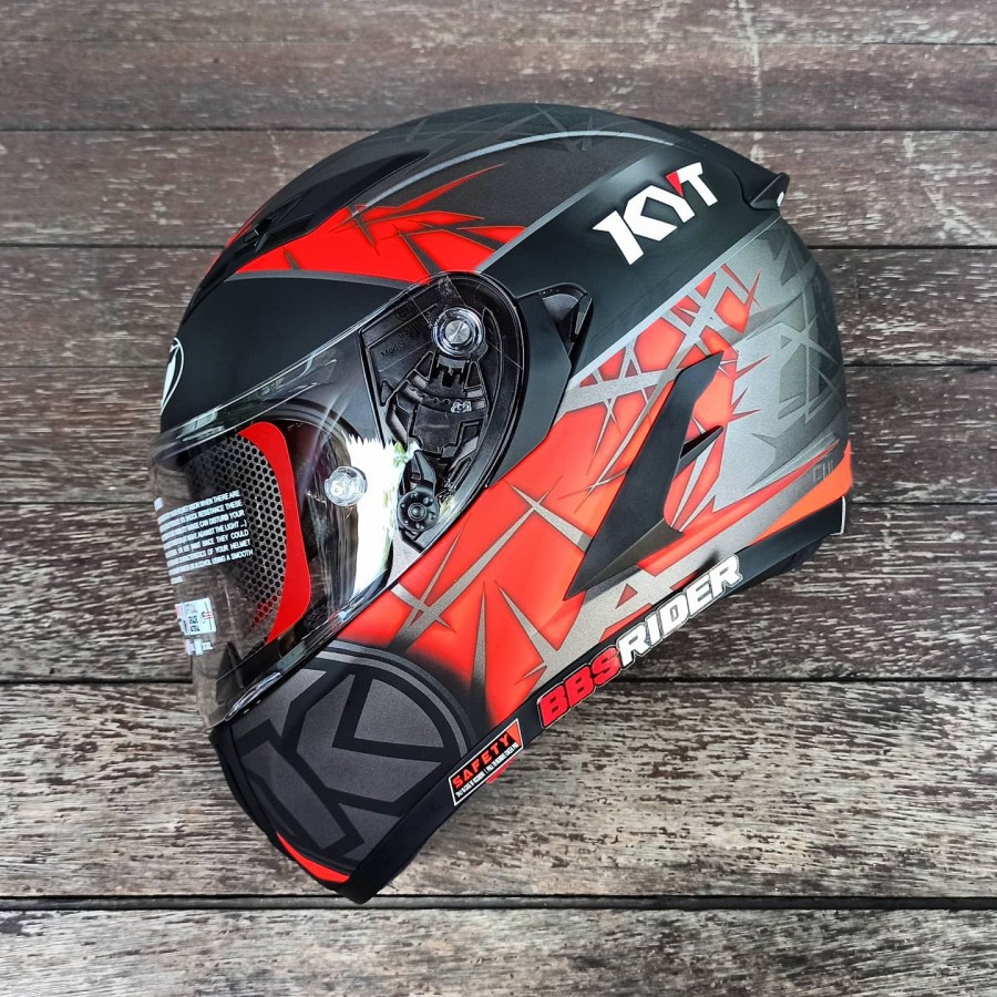 Jual Helm KYT Falcon FR Spike Matte Gunmetal Red | Shopee Indonesia