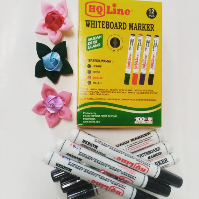 Jual Spidol Whiteboard Marker Hq Line Warna Hitam Merah Hijau Dan Biru Shopee Indonesia