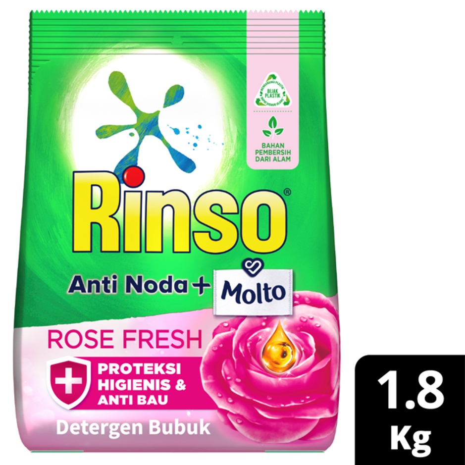 Jual RINSO Detergen Molto - Anti Noda - Pink Rose Fresh - 1.4 kg / 1440 ...
