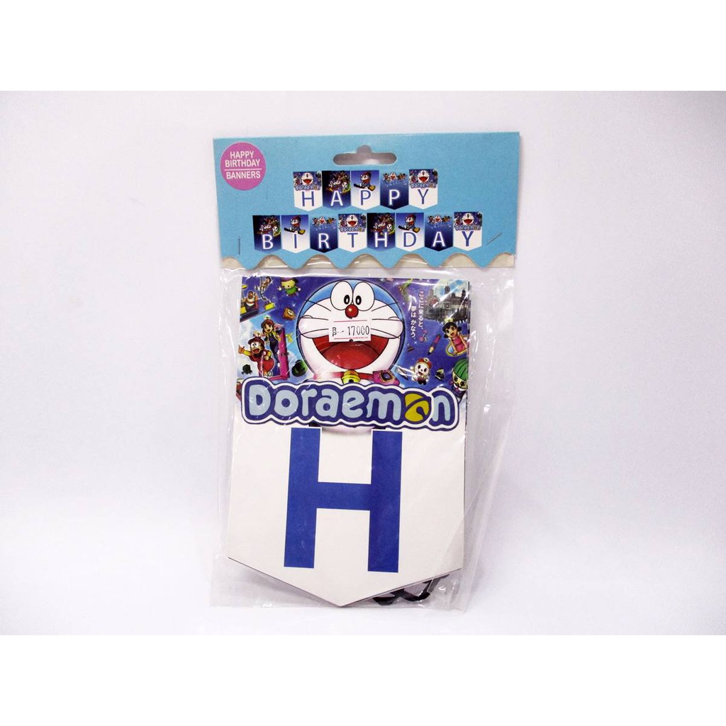Jual Bunting Flag Happy Birthday Banner Doraemon | Shopee Indonesia