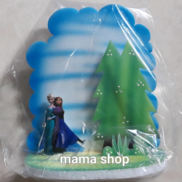 Jual Background Frozen / Background Kue Ultah Tema Frozen / Hiasan Kue ...