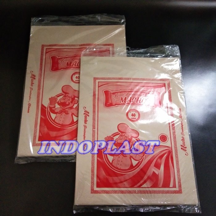 Jual Kertas Bungkus/Kertas Nasi Macho Merah isi 40 lembar | Shopee ...