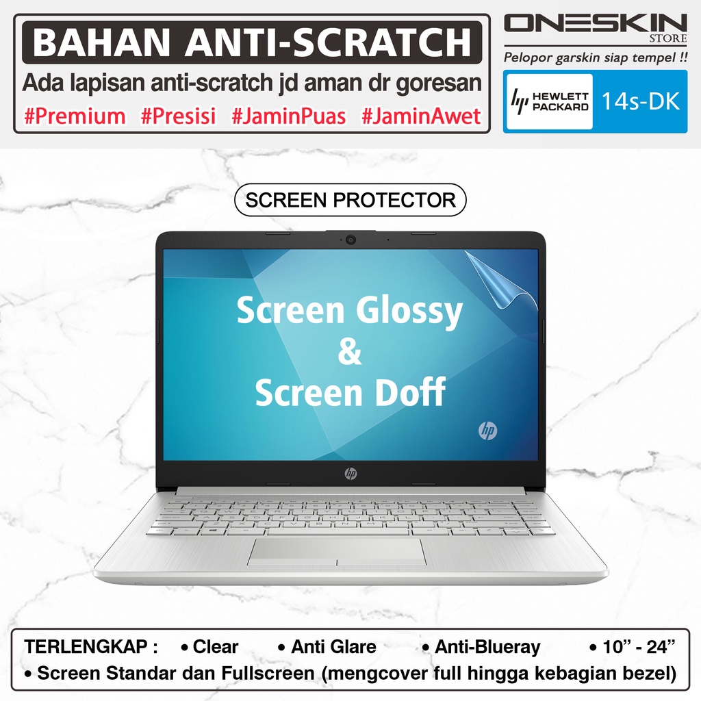 Jual Garskin Sticker Laptop Pelindung Keyboard Screen Protector HP 14s ...