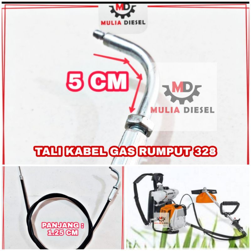 Jual Kabel Gas Throttle Lever Wire Tali Mesin Potong Rumput 328 Bengkok ...