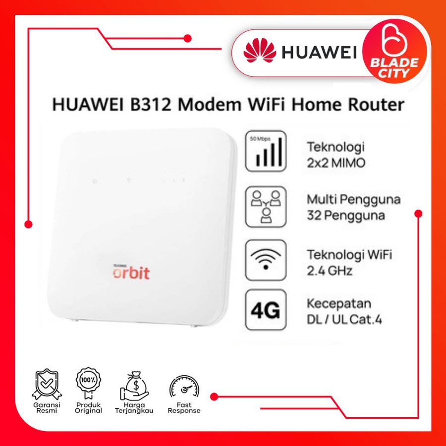 Jual Modem Wifi Home Router 4G Huawei B312 Telkomsel Orbit Star 2 Free 50GB | Shopee Indonesia