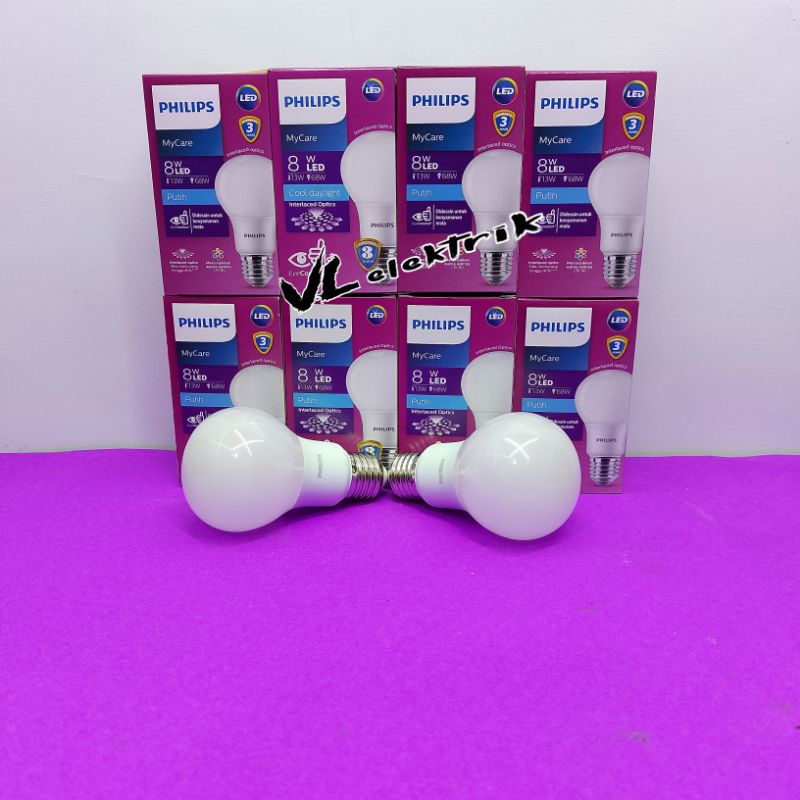 Jual LAMPU PHILIPS LED 8 WATT My Care | Shopee Indonesia