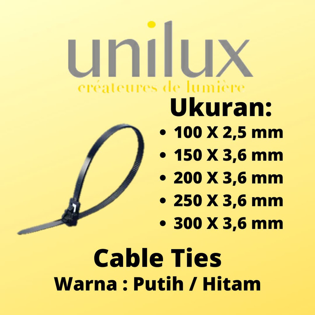 Jual Tali Ripet / Kabel ties / Cable tie UNILUX 300x3.6mm / 30CM ...
