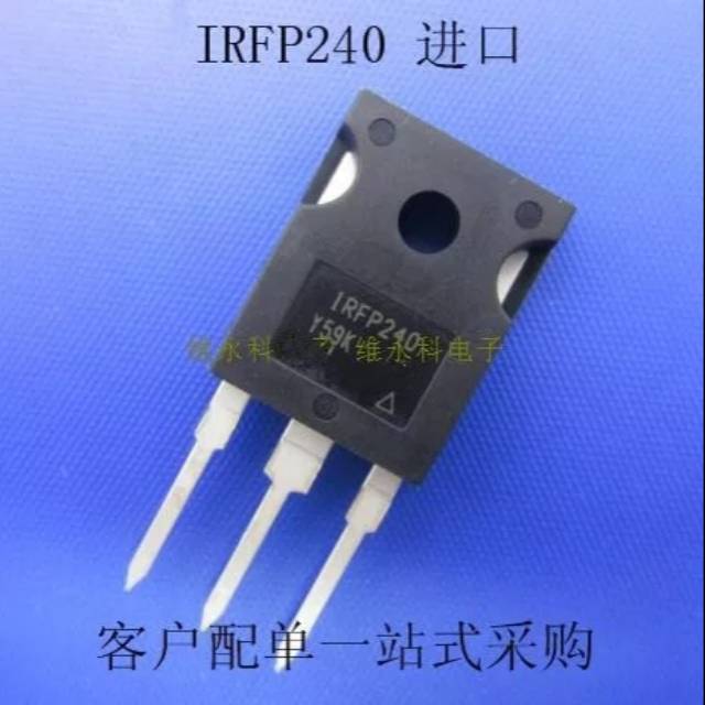 Jual N-Channel Power Mosfet IRFP240 20A 200V 80A max pulse TO-247 . Transistor FET 150W utk UPS ...