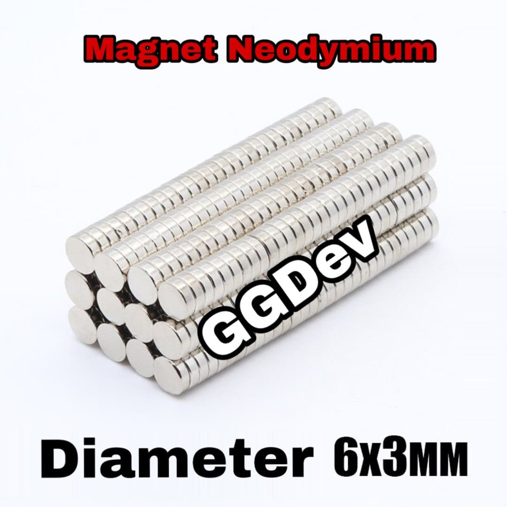 Jual MAGNET NEODYMIUM SUPER KUAT 6x3 mm | Shopee Indonesia