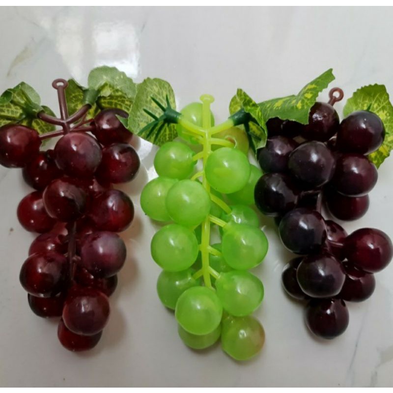 Jual buah hias anggur panjangan replika buah buahan grape fruits ...