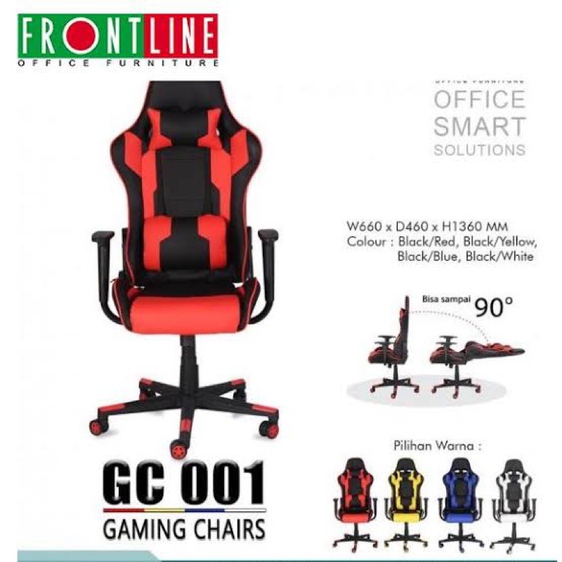 Jual KURSI GAME / GAMING CHAIR GC 001 FRONTLINE | Shopee Indonesia