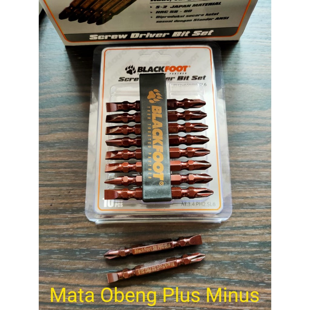 Jual Mata Obeng Angin Mata Obeng Bor Plus Min 6x65 mm BlackFoot Plus ...