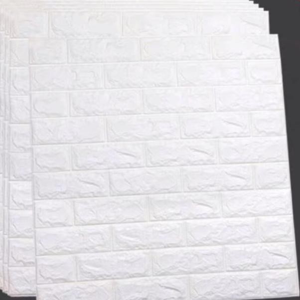 Jual PND !!! Wallpaper bata Putih 3D Dinding Foam Batu Bata Waterproof Brick Sticker 70x77cm 3mm ...