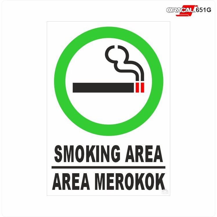 Jual Stiker Smoking Area / Cutting Stiker Area Merokok / Stiker Sign ...