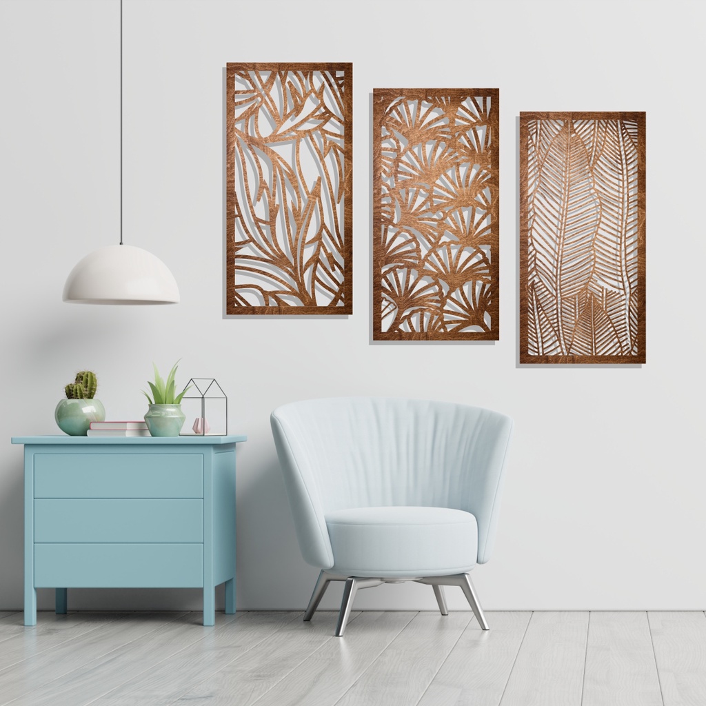 Jual ( 1 SET ISI 3 ) Hiasan Dinding kayu Pajangan Ruang Tamu Aesthetic ...