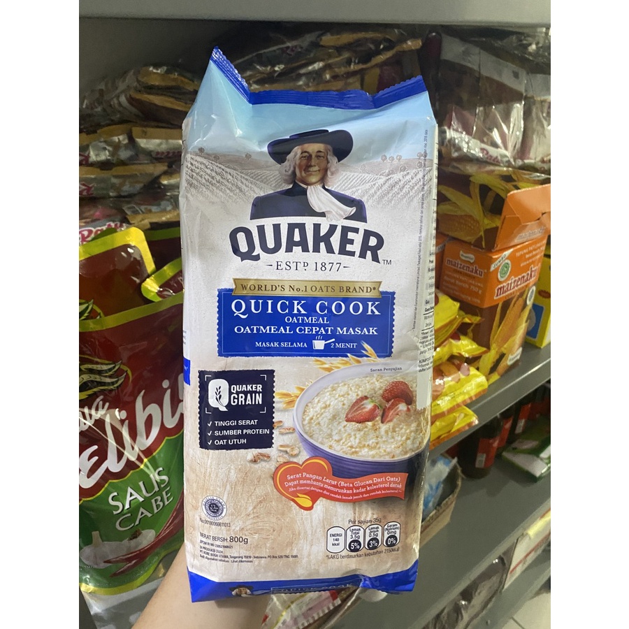 Jual Quaker Quick Cooking Oatmeal 800g Biru | Shopee Indonesia