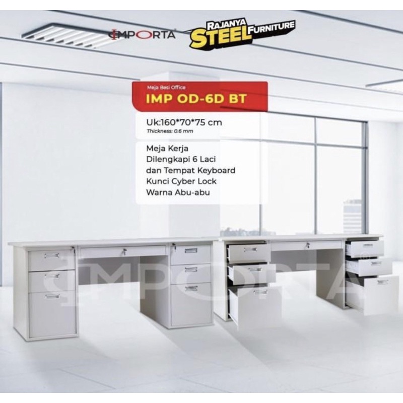 Jual MEJA KANTOR PLAT BESI 1/2 & 1 BIRO | Shopee Indonesia