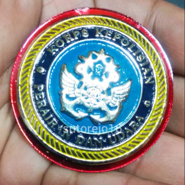 Jual Pin kawenangan korps polairud dasar latar mika mirror | Shopee ...