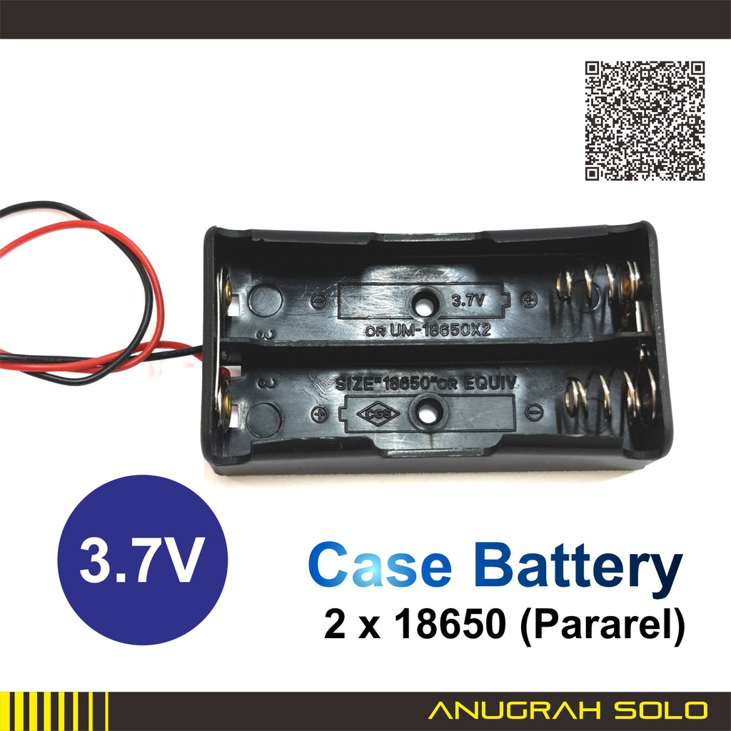 Jual Box Batere 2x 18650 Koneksi Pararel Battery Holder 2x 18650 dengan ...