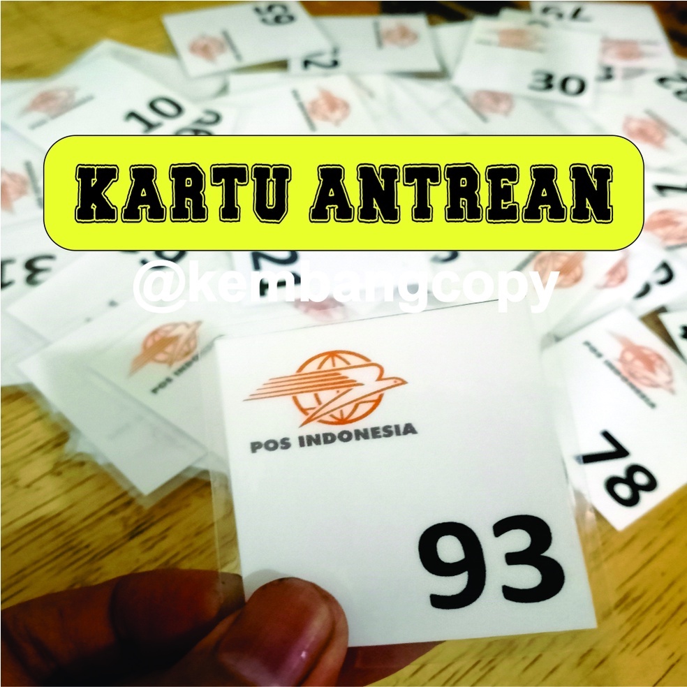 Jual Cetak Nomor Antrian Custom PREMIUM + FREE Laminasi ANTI AIR ...