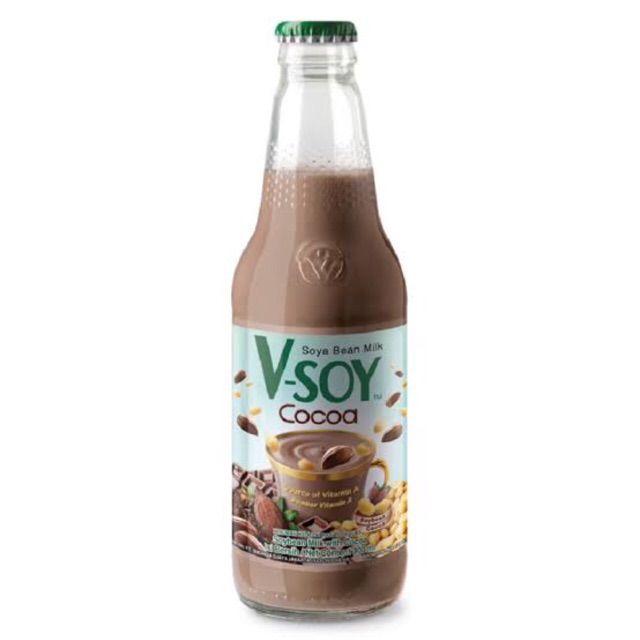 Jual V-Soy Susu Kedelai Rasa Cocoa Botol Kaca 300ml | Shopee Indonesia