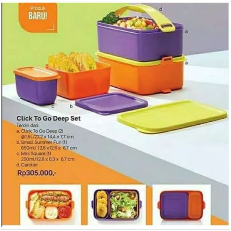Jual deep click to go tupperware rantang susun | Shopee Indonesia