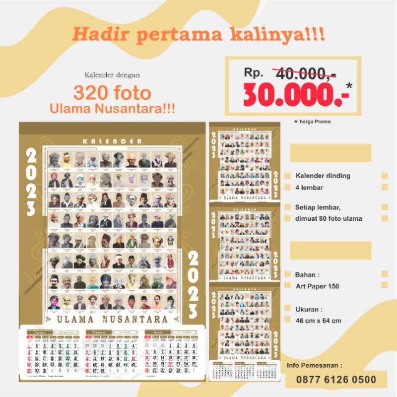 Jual Kalender Ulama Habaib Nusantara 2023 Tanggalan Kalender 2023 ...