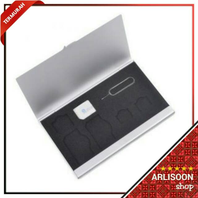 Jual Kotak SIM Card Metal untuk 2 Standard - Micro - Nano - Sim Eject ...