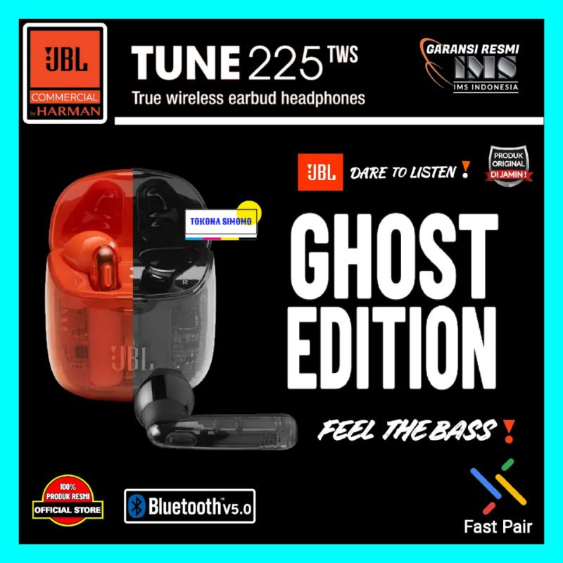 Jual JBL Tune 225TWS / T225 TWS Ghost Edition True Wireless Original ...