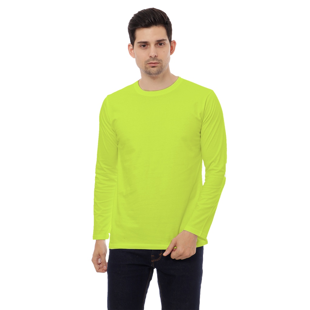 Jual [NEW ARRIVAL] Chilsoo Kaos Polos Lengan Panjang HIJAU NEON ...