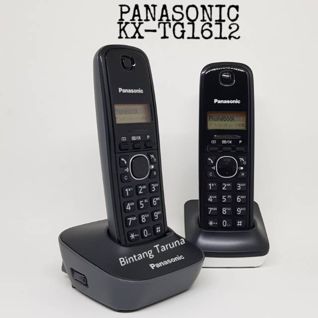 Jual Telepon Wireless Panasonic KX-TG1612 (2 handset) (Hitam Putih) | Shopee Indonesia
