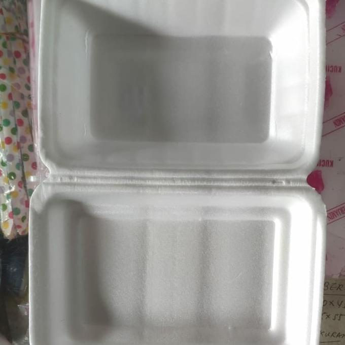 Jual Termantab] (GOSEND only) Foam box makanan sterofom ukuran sedang ...