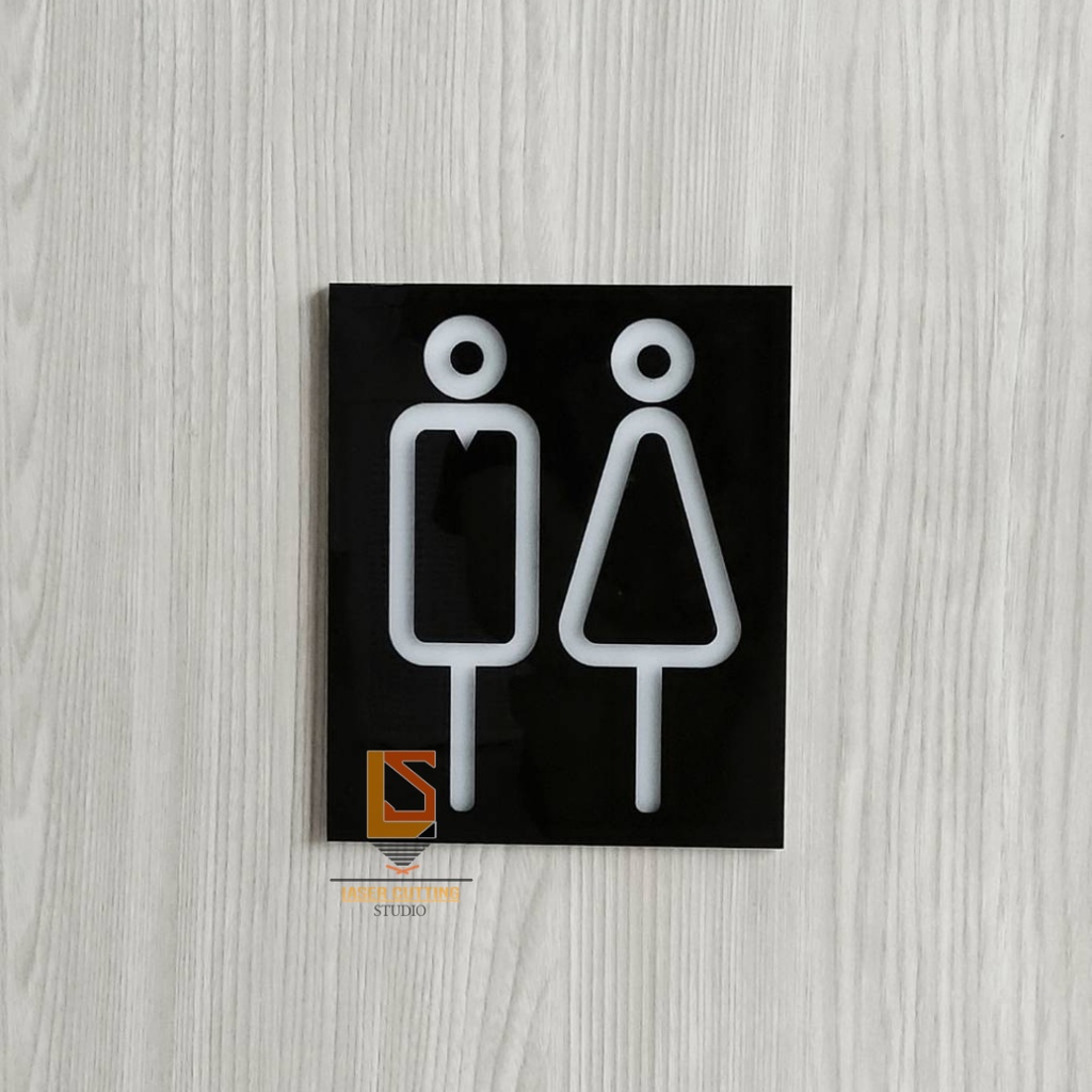 Jual Toilet Sign Board Akrilik 2 Layer | Papan Toilet Font lubang ...