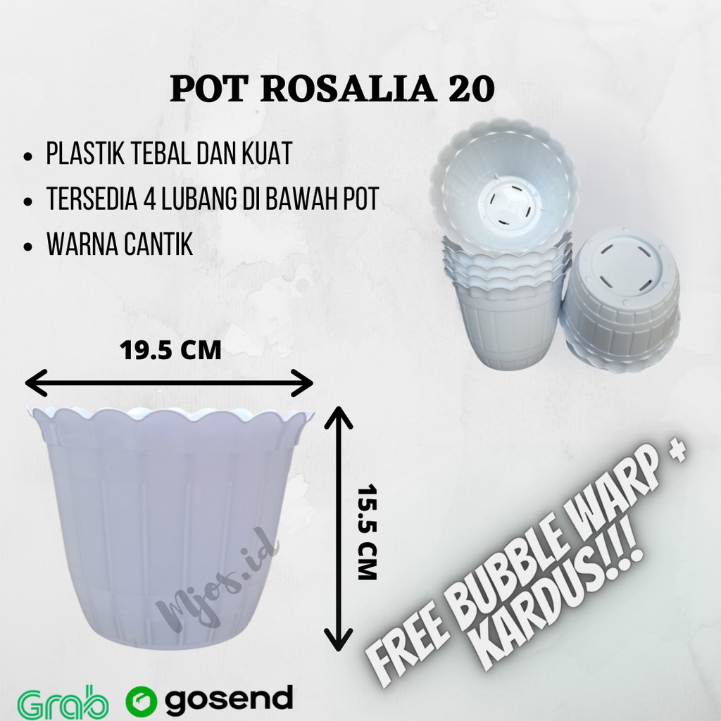 Jual Pot tanaman bunga rosalia plastik putih murah 20 cm | Shopee Indonesia