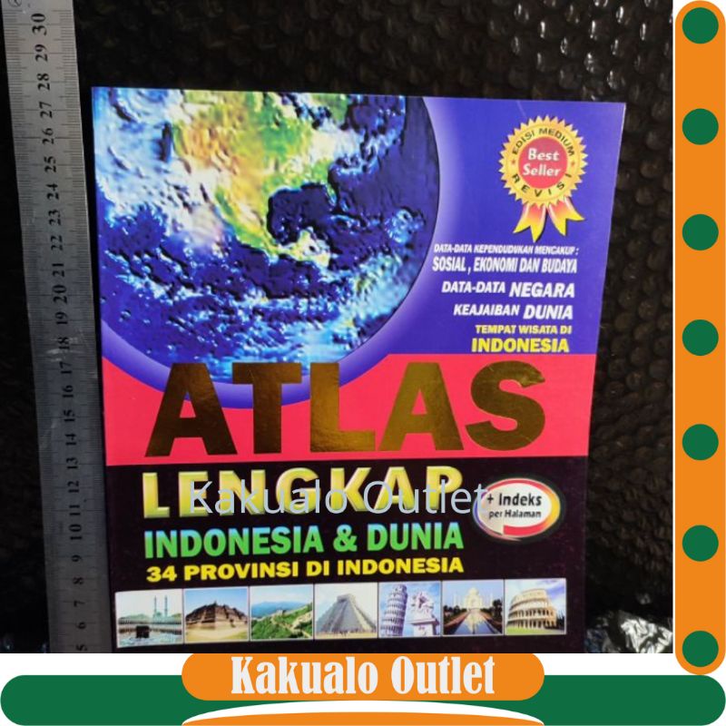 Jual Atlas Lengkap Indonesia & Dunia + Indeks Per Halaman Uk Besar ...
