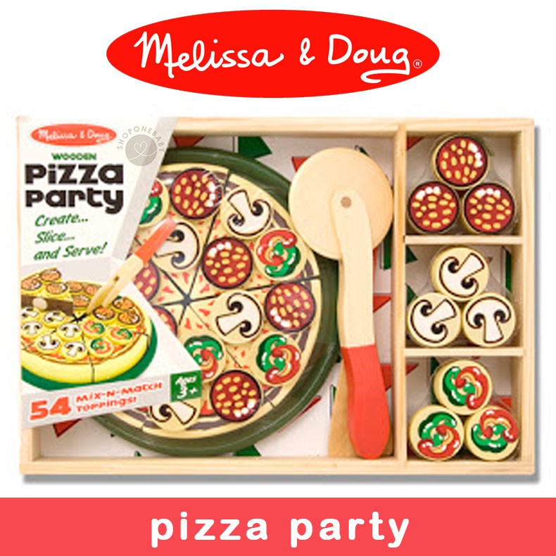 Jual INSTAN Melissa Doug Pizza Party Playset Wooden Kids Toys Mainan ...