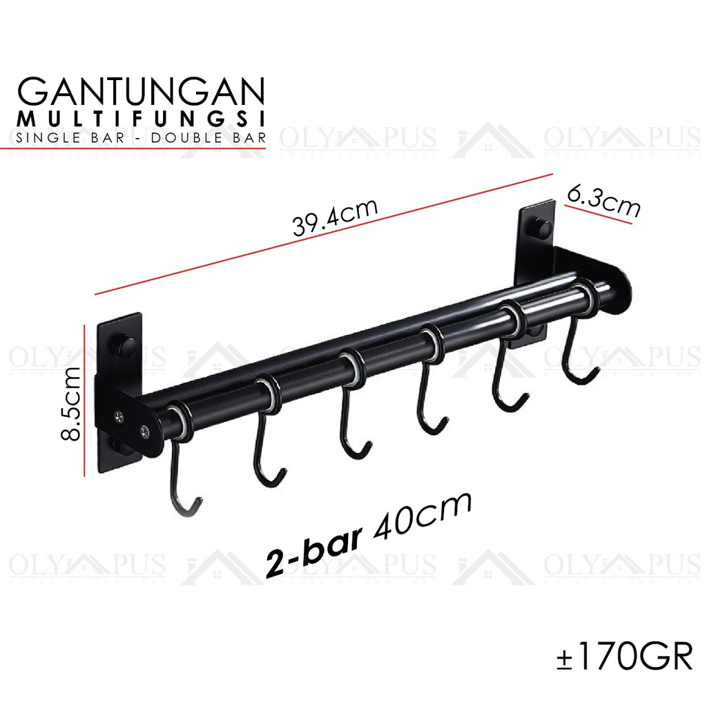 Jual Kitchen Bar Minimalis 40cm 60 cm Rak Gantungan Dapur Pisau Sutil ...