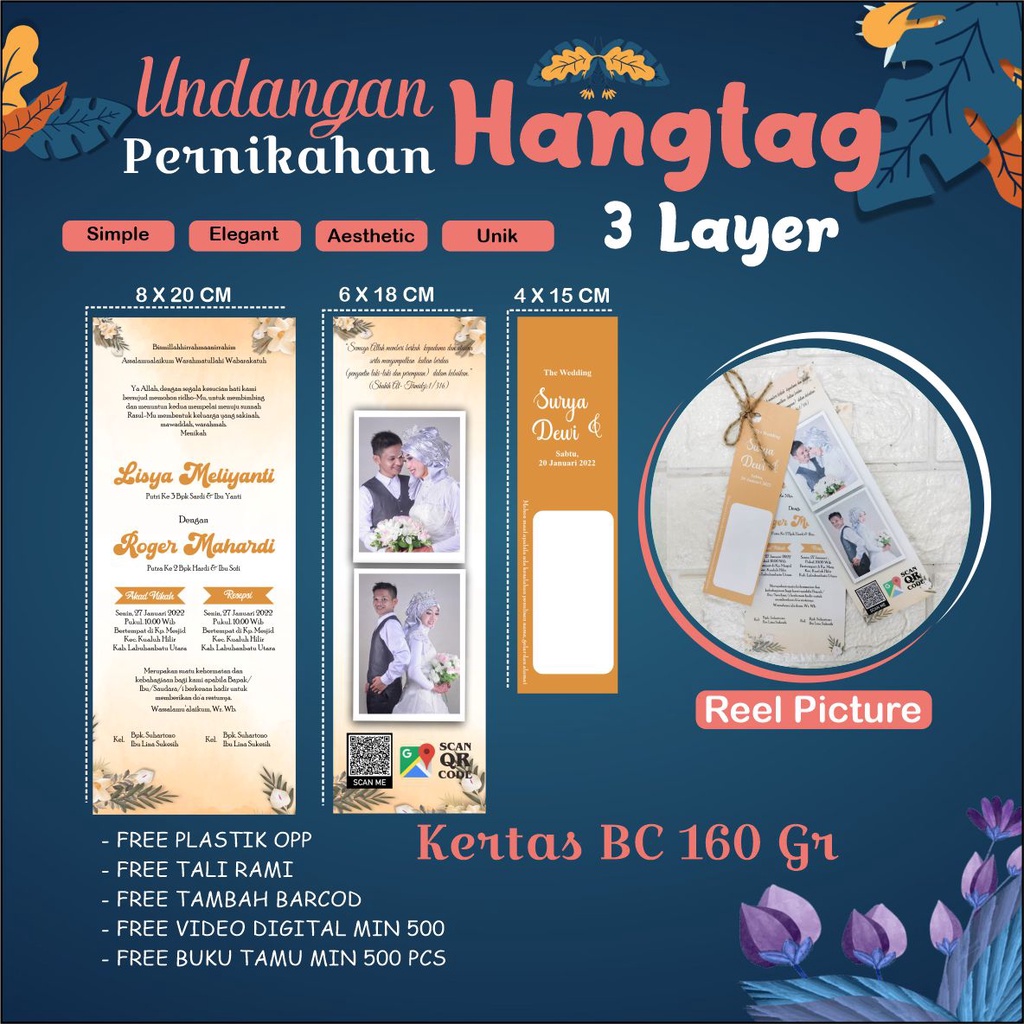 Jual Undangan Pernikahan Hang Tag Rustic Bisa Pakai Photo | Shopee ...