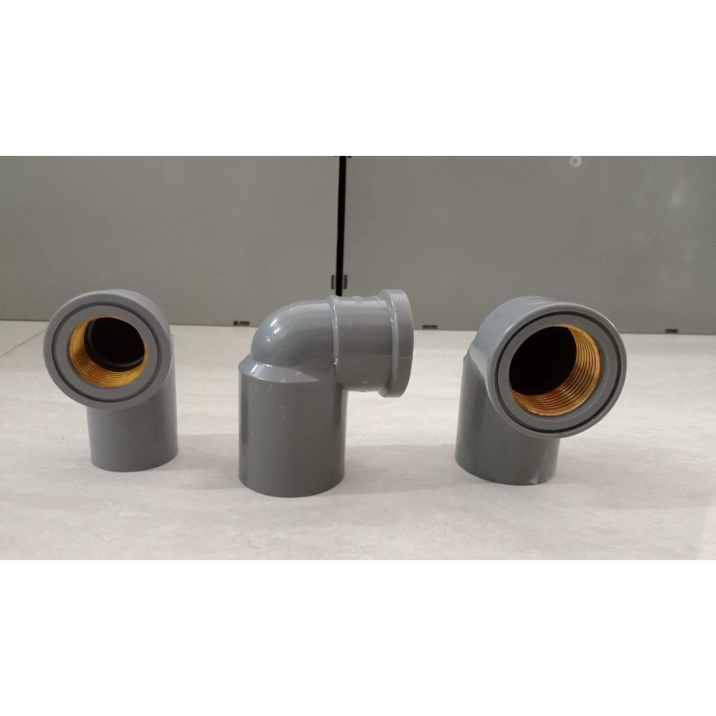 Jual knee/elbow/ L PVC drat dalam kuningan | Shopee Indonesia
