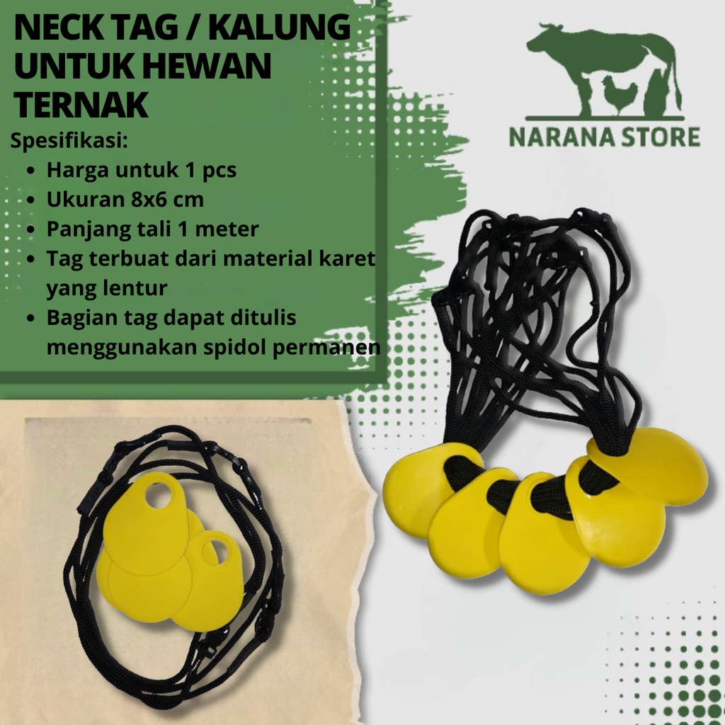 Jual Neck Tag Kalung Kambing Domba Sapi Babi Kerbau Neck Tag Kalung ...