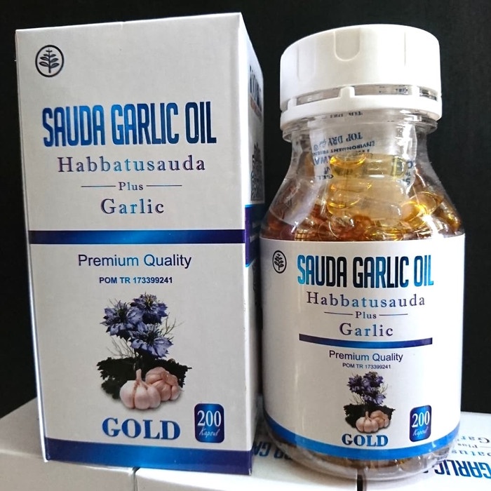 Jual SAUDA GARLIC OIL GOLD PREMIUM QUALITY POM TR ISI 100 & 200 KAPSUL ...