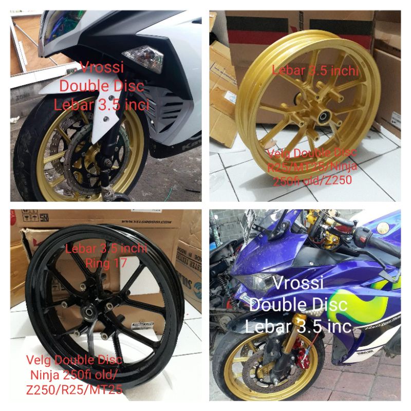 Jual VELG DEPAN NINJA 250 FI Z250 R25 MT25 Vrossi double disc lebar 3.5 ...