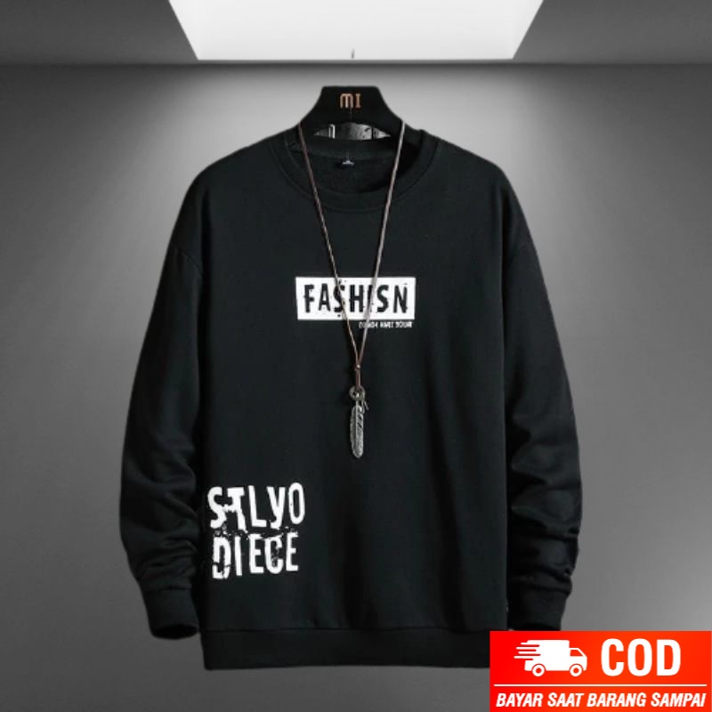 Jual Sweater Pria Crewneck Fashin Flecee Korean Style / Switer Cowok ...