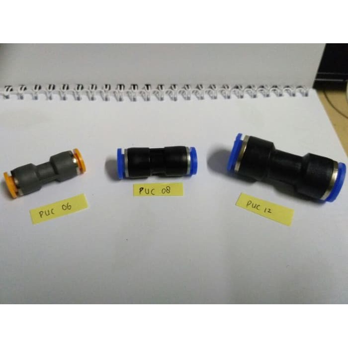 Jual sambungan selang tubing PUC 12 fitting pneumatic PUC 12 MPU 12 SHQ ...