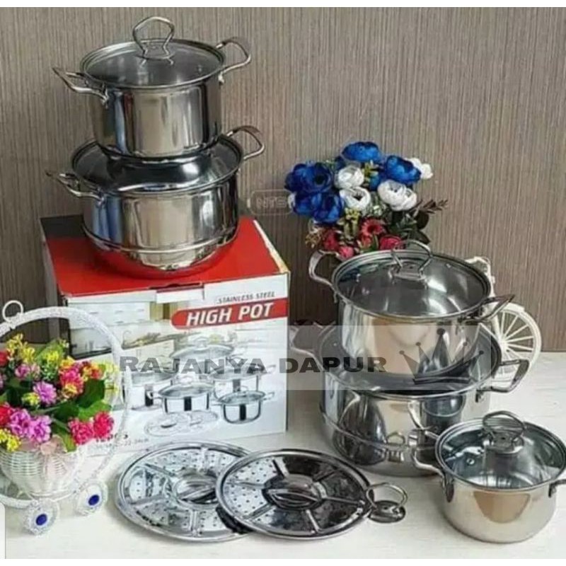 Jual Panci stainless steel highpot 16-24cm - panci set stainless steel ...