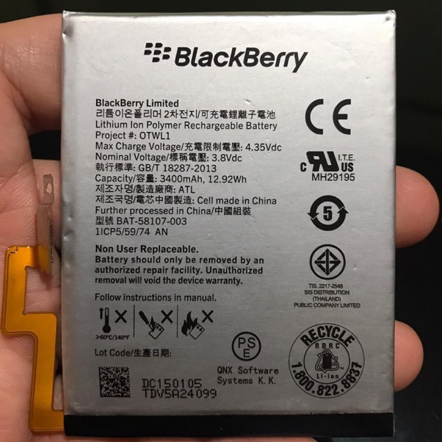 Jual Baterai Battery BlackBerry BB Q20 Original 100% | Shopee Indonesia