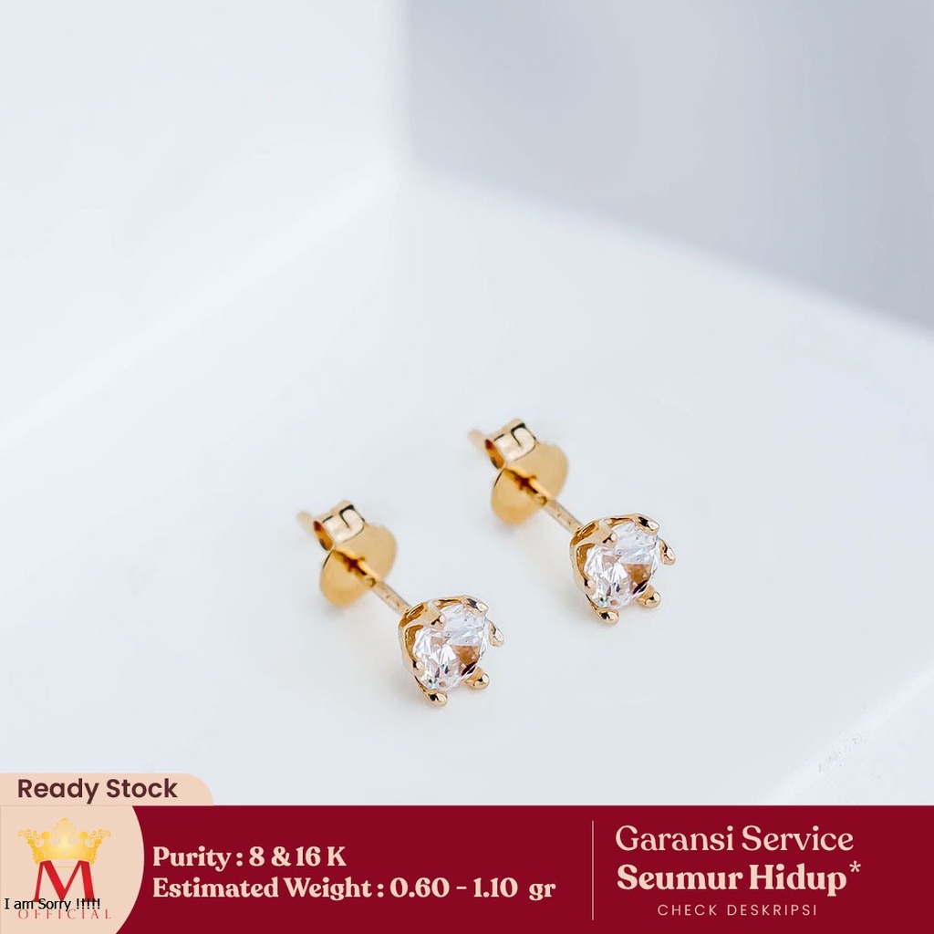 Jual ANTING EMAS SOLITAIRE 1.1 P8-16K | Shopee Indonesia