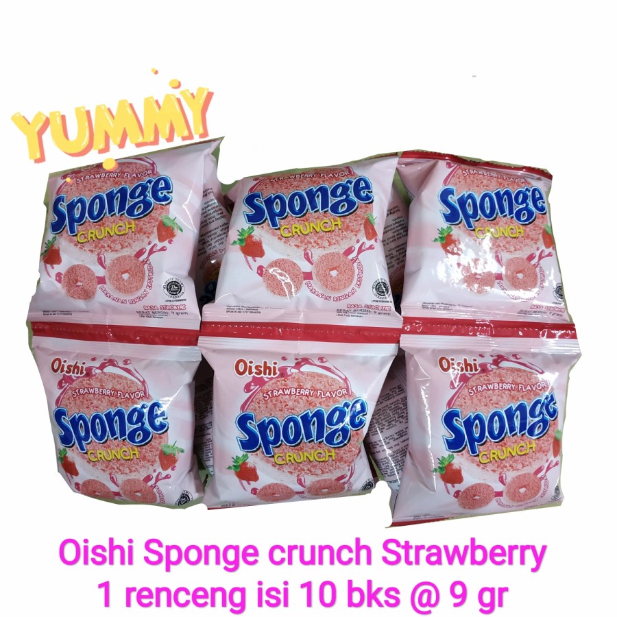 Jual oishi sponge crunch strawberry | renceng | Shopee Indonesia